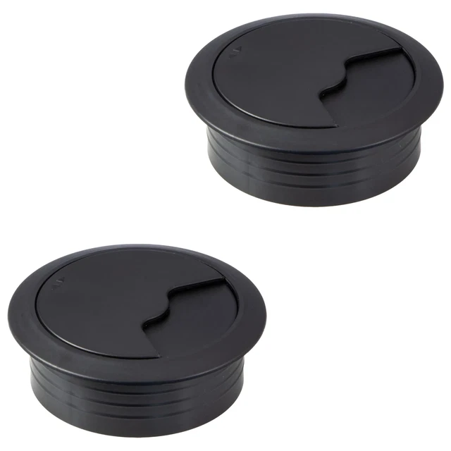 GEDOTEC KABELDURCHFÜHRUNG KUNSTSTOFF schwarz matt Table | 2 Stück runde kabel... EUR 15,77 ...