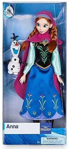 Disney Store Frozen Anna Classic Doll With Olaf Figure 11 12 Inch