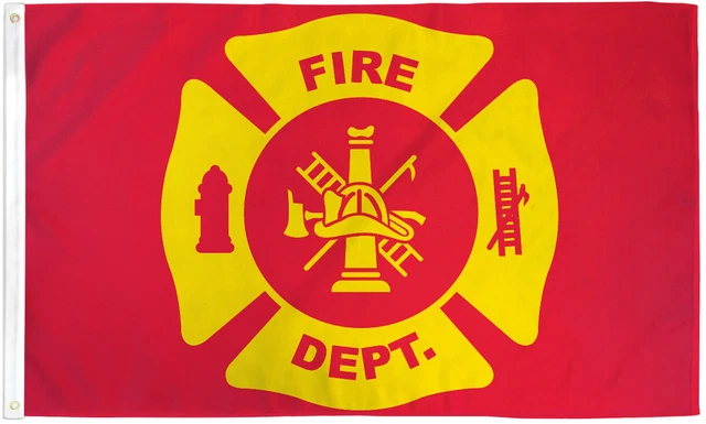FIRE DEPARTMENT FLAG 3x5ft Fire Dept Banner Sign FD Fire Department ...