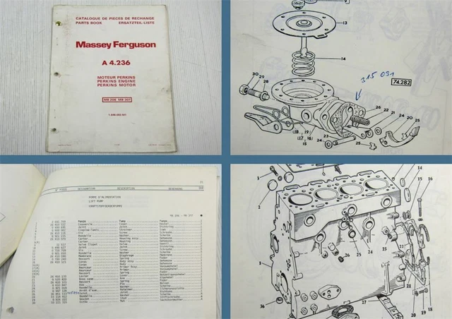 PERKINS A4.236 ENGINE for Massey Ferguson MF 206 MF 207 Reaper 1974 £17 ...