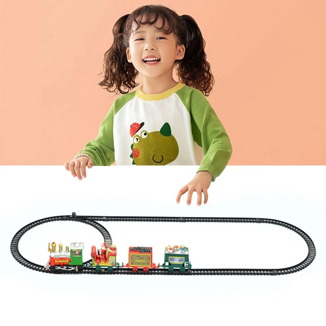 MINI CHRISTMAS ELECTRIC Train with Sound Light Music Set for Boys Girls ...