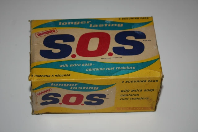 S.O.S. SCOURING PADS Box - Vintage & Antique - S.O.S. Boîte Tampons à ...