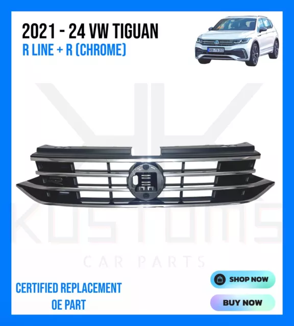 Volkswagen Vw Tiguan R Line 2021 2024 Front Bumper Main Grill Latest