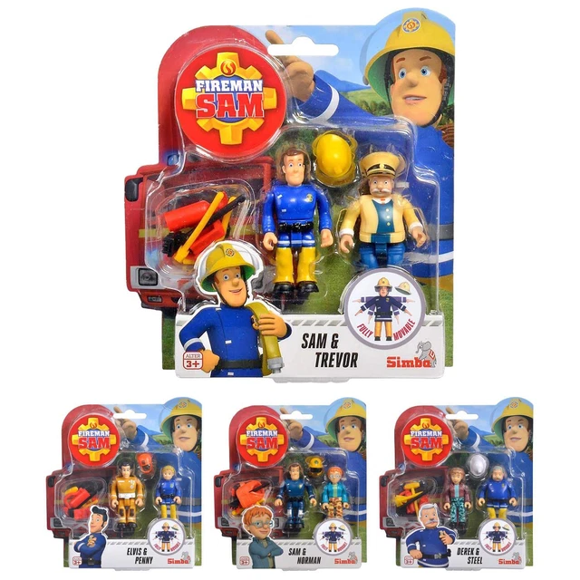 FIREMAN SAM ACTION Figures Deluxe Pack of 2 with Firefighting ...