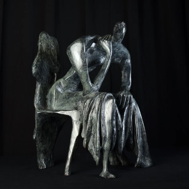 SCULPTURE EN BRONZE Femme Réflexion - Guy Fages (1948-2014) XXe siècle ...