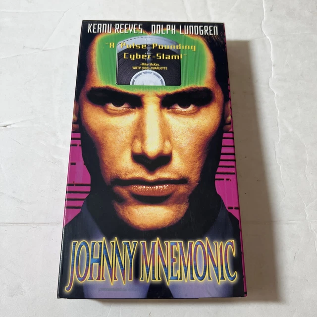 JOHNNY MNEMONIC VHS 1995 Orange Tape Keanu Reeves Cyberpunk Sci-Fi 90s ...
