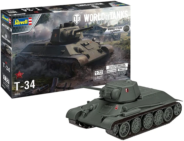 REVELL RUSSIAN SOVIET WW2 Tank T-34 Model Kit World of Tanks Military ...