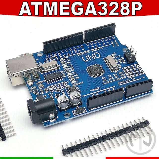 ARDUINO UNO CLONE REV 3 compatibile microcontrollore ATMEGA328P EUR 7 ...