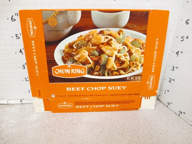 CHUN KING 1970 BEEF CHOP SUEY TV dinner vintage frozen Chinese food (1 ...