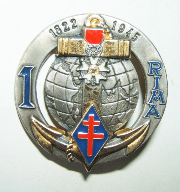 INSIGNE 1° RIMA - 1° REGIMENT D'INFANTERIE DE MARINE - A. Bertrand EUR 10,00 - PicClick IT