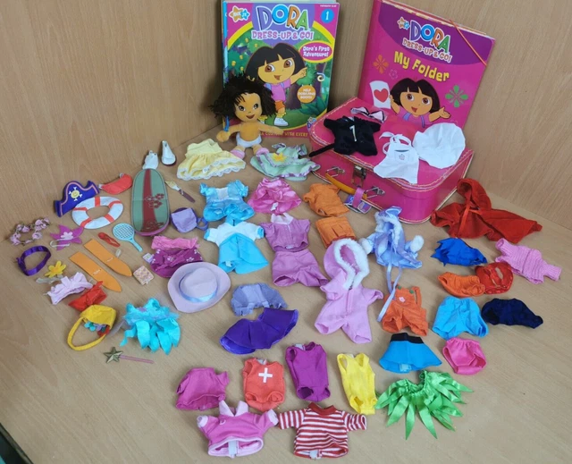DORA THE EXPLORER Dress-Up & Go Bundle 22 Magazines Clothes Case & Dora ...