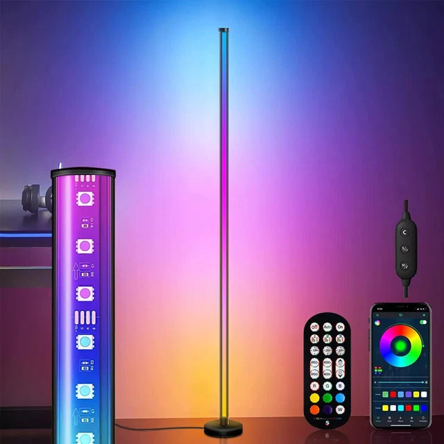 FLOOR RGB LED Lamp Corner Light Standing Mood Remote Colour Changing ...