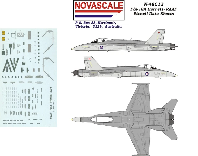RAAF DECALS F/A-18 Hornet Stencils 1/48 Scale N48012 $18.00 - PicClick AU