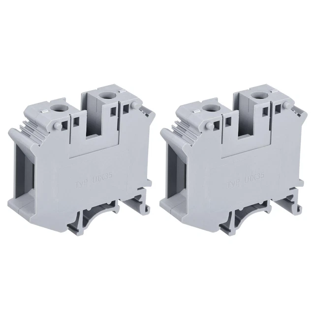 DIN RAIL MOUNT Terminal Blocks Screw Type Clamp Grey UIK35 Pack of 2 ...
