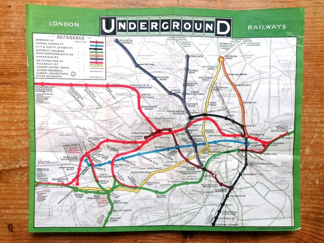 ORIGINAL 1908 LONDON Underground Railways Map - The First 'Unified ...