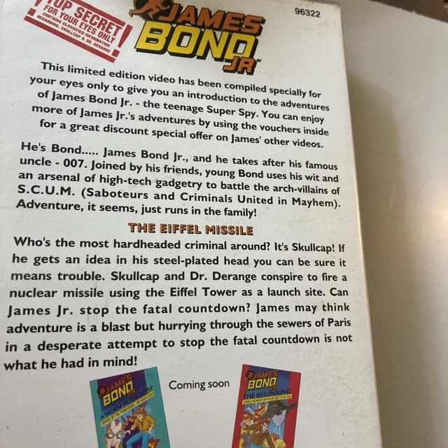 JAMES BOND JR The Eiffel Missile 1991 VHS £1.17 - PicClick UK