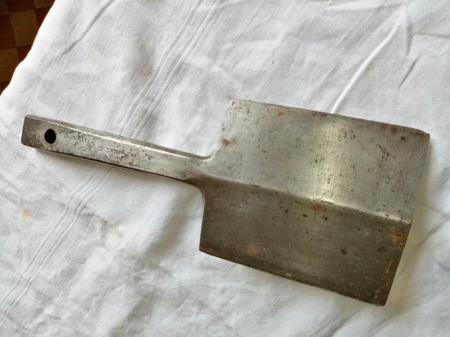 COUPERET DOUBLE TRANCHANT Outil Ancien Boucher Marque Rival En Acier ...