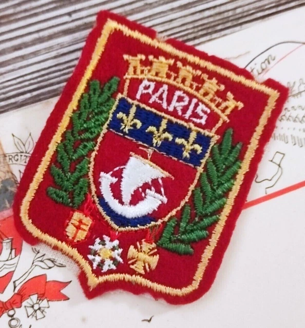ANCIEN ÉCUSSON BADGE de ville PARIS tissu Vintage EUR 5,50 - PicClick FR
