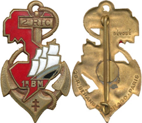 2ND COLONIAL INFANTRY Regiment, 1st B.M.E.O, Indochina, D.Ber.Dép £46. ...