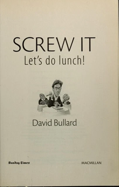 VIS IT, LET'S Do Lunch ! David Bullard EUR 6,15 - PicClick FR