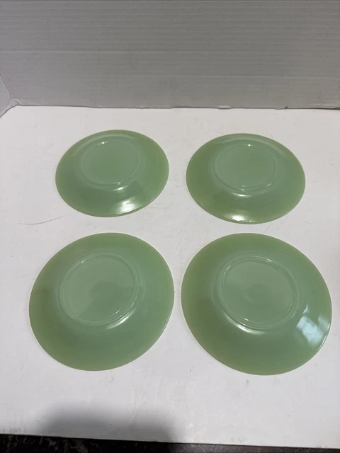 JANE RAY JADEITE Fire King Anchor Hocking 4 Cups & 4 Saucers 8 pieces ...