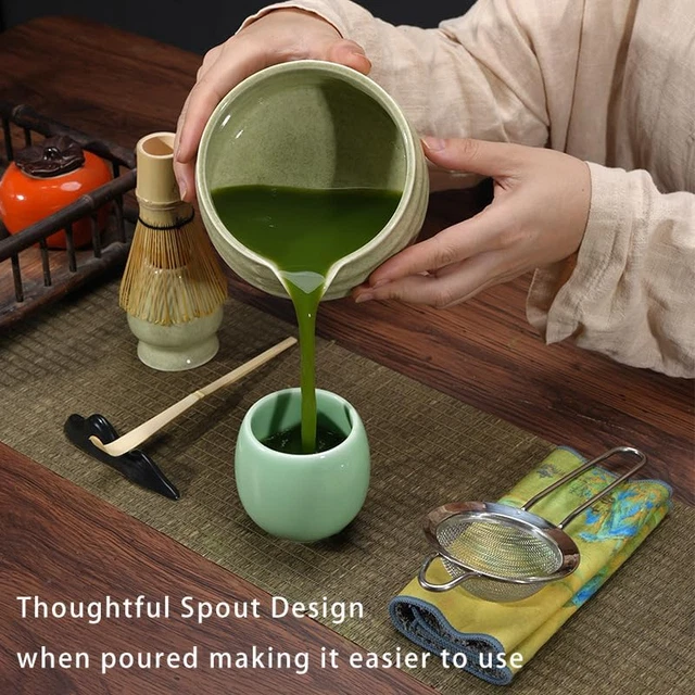6PCS MATCHA KIT Set，Matcha Set Includes Bowl with Spout and Bamboo ...
