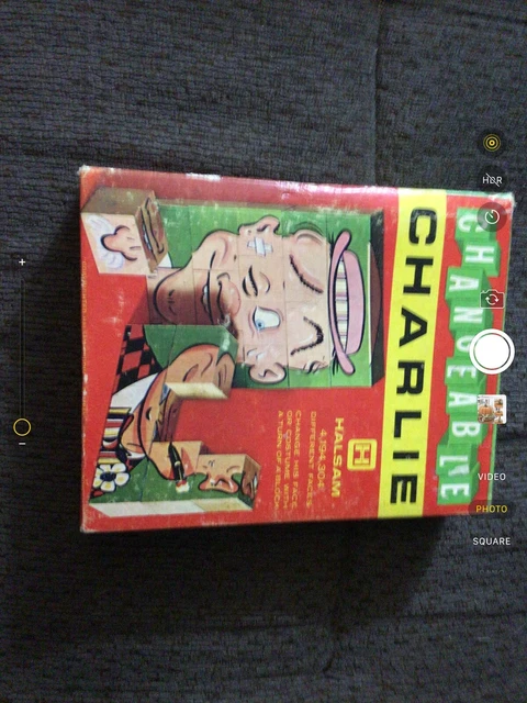 VINTAGE CHANGEABLE CHARLIE Face Changing Toy Wooden Blocks Puzzle Game ...