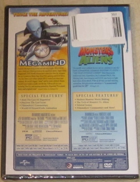 MEGAMIND/MONSTERS VS ALIENS (DreamWorks Double Feature DVD, 2018) £7.50 ...