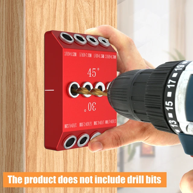 30/45/90 DEGREE WOODWORKING Pocket Hole Jig Drill Guide Hole Puncher ...