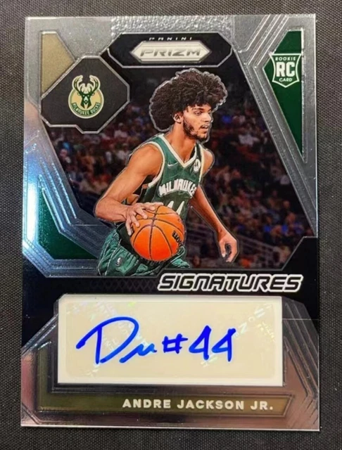 ANDRE JACKSON JR 2023-24 Panini Prizm Signatures Auto RC Bucks #RSI-AJJ ...