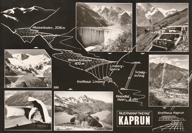 AK MAP, LANDKARTE, Panoramakarte **TAUERNKRAFTWERKE KAPRUN** EUR 1,00 ...