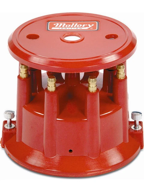MALLORY MAGNETO CAP HEI Style Terminal Screw Down Red Mallory Magnetos ...