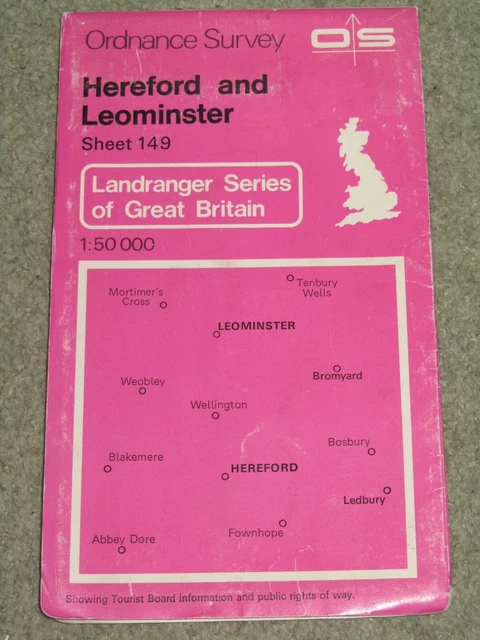 OS ORDNANCE SURVEY Landranger Map Sheet 149 Hereford & Leominster ...
