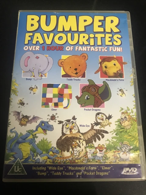 RARE BUMPER FAVOURITES Dvd Elmer Pocket Dragons Teddy Trucks Wide Eye ...