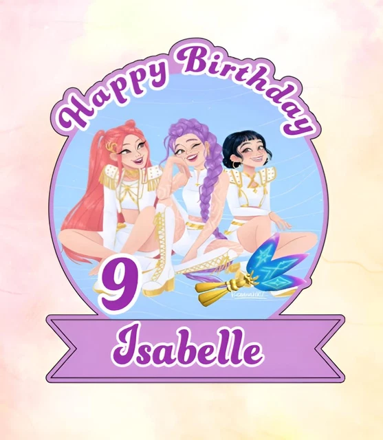 PERSONALISED HUNTRIX KPOP DEMON HUNTERS cake topper birthday £5.42 ...