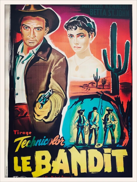 AFFICHE ORIGINALE ENTOILEE LE BANDIT 1955 de EDGAR G. ULMER / Belinsky ...