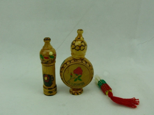 ENSEMBLE D'ESSENCE DE parfum de rose bulgare vintage de trois styles ...