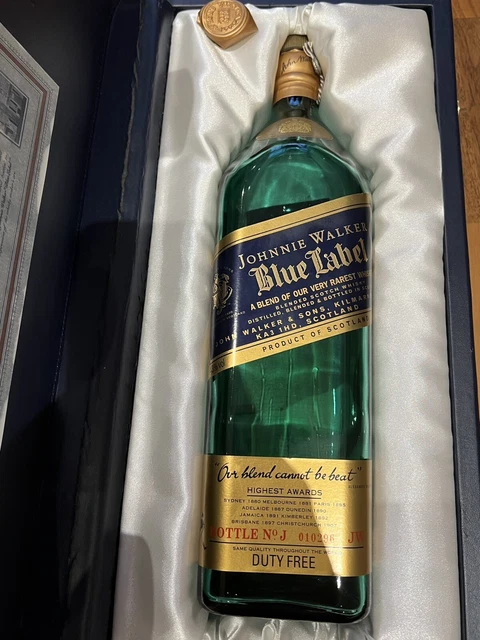 JOHNNIE WALKER BLUE Label Blended Scotch Whisky Empty Bottle And Box ...