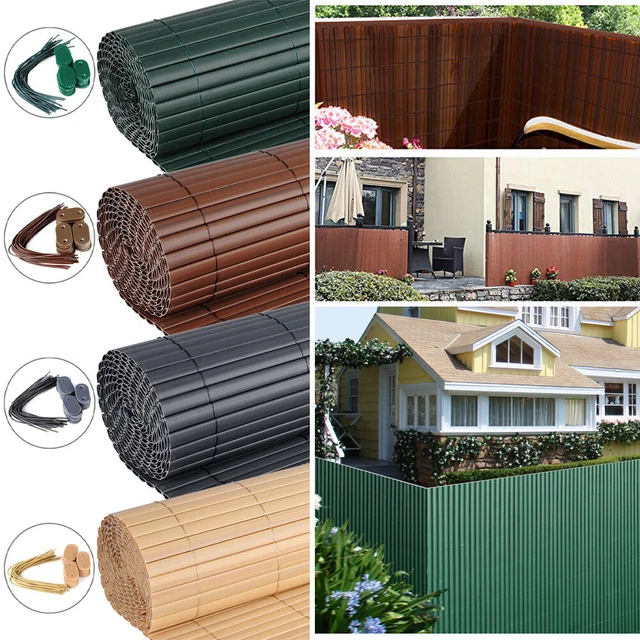 PVC GARDEN SCREENING Roll Fence Privacy Border Panel Bamboo Effect ...