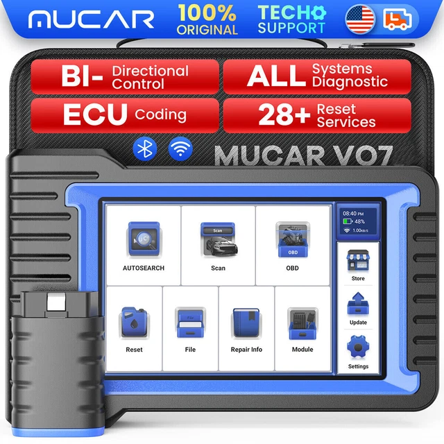 MUCAR VO7 BIDIRECTIONAL All System Car OBD2 Scanner Diagnostic Scan ...
