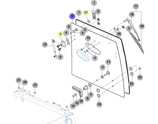TRACTOR DOOR TYM BRANSON Glass New Rear Window TA00055394 Parts £187.16 ...