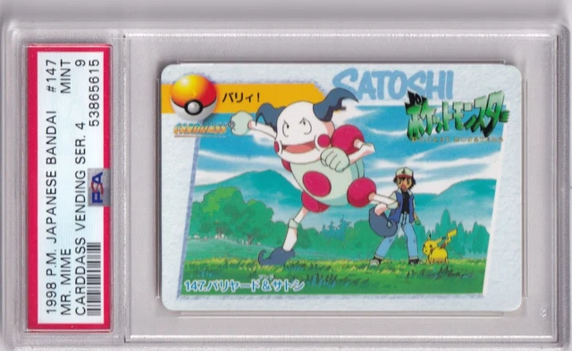 CARTE POKÉMON 1998 Japonais Carddass Bandai N° 147 Mr. Mime Ash Pikachu ...