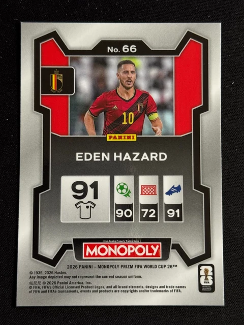 PANINI 2026 MONOPOLY Prizm FIFA World Cup 26 Belgium Eden Hazard $12.00 ...