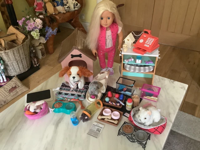 OUR GENERATION PET Shop Bundle with Kennel,Doll,Pets & Accessories “VGC ...