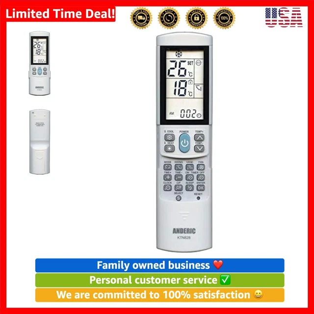 UNIVERSAL MINI-SPLIT AIR Conditioner Remote Control - Works Most Major ...
