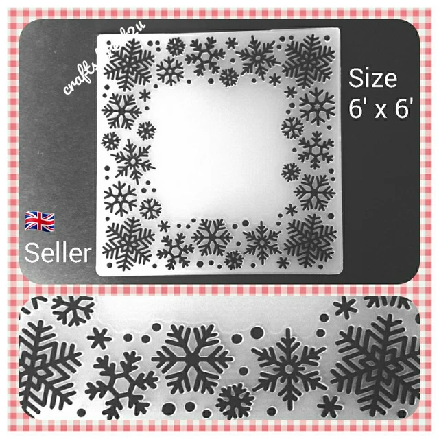 EMBOSSING FOLDER - CHRISTMAS - 6" x 6" - SNOWFLAKES - BORDER £5.75 ...