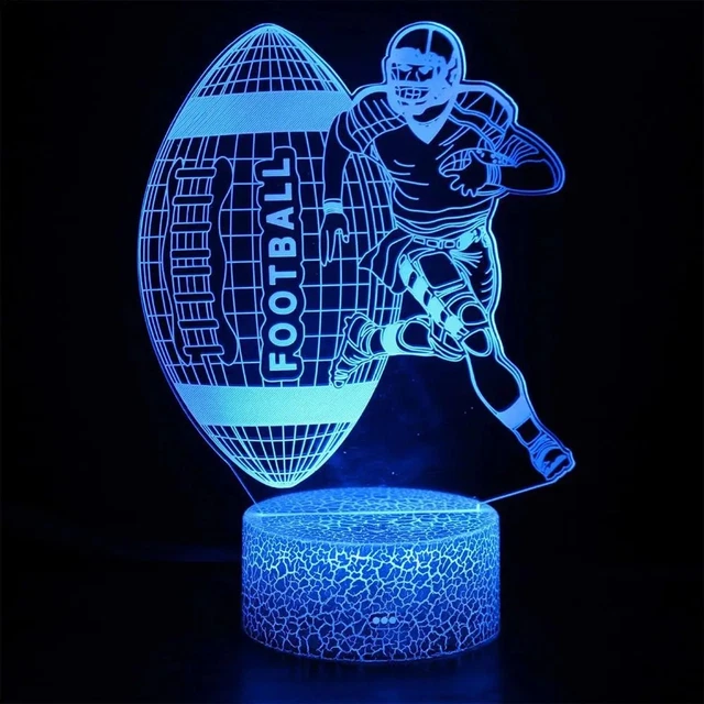 LED FOOTBALL LIGHT 3D Visual Effects Acrylic Football Sign Lamp 16 ...