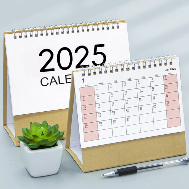 2025 DESK CALENDAR Small Simple Desktop Calendar Standing Flip Calendar ...