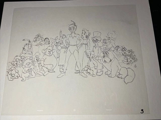 PETER PAN ANIMATION Cels Walt Disney Production Art Vintage Wendy model ...