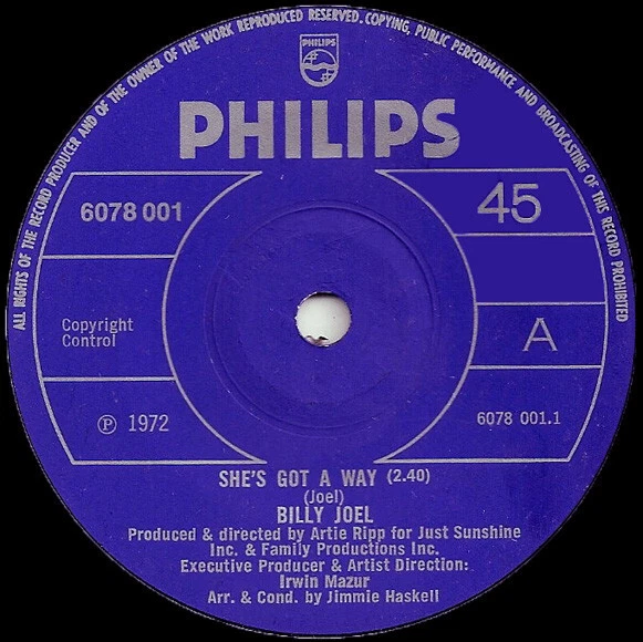 BILLY JOEL - She's Got A Way / Everybody Loves You Now (7", Single) EUR ...